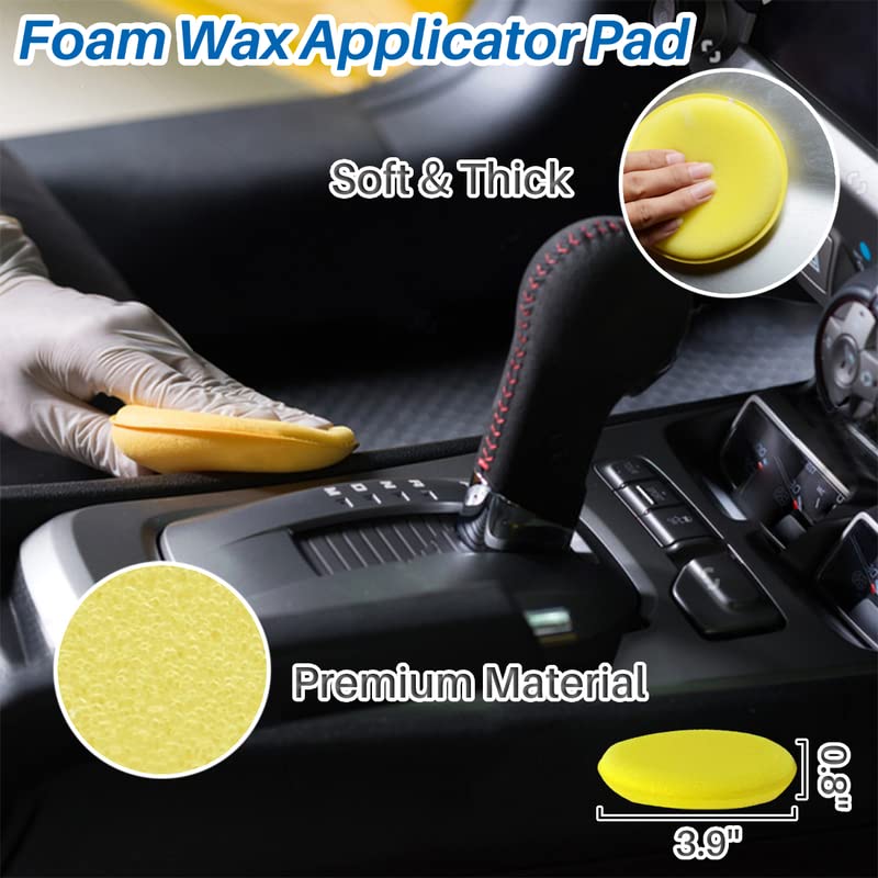 Kalevel 10 Pcs Car Detailing Brush Interior Car Wash Towel Microfiber Car Wash Sponge and Foam Wax Applicator Pad Kit Non Scratch for Vents