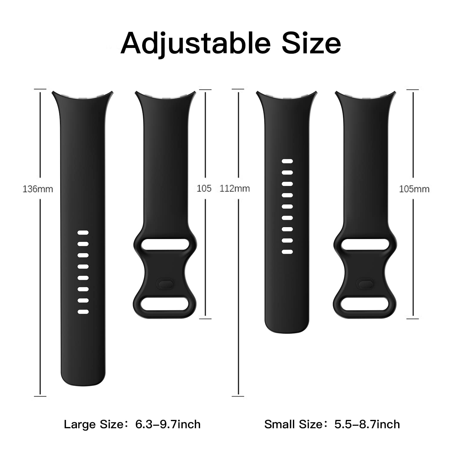 Farluya 5 Pack Bands Compatible with Google Pixel/Google Pixel 2 Watch for Women Men, Soft Silicone Durable Strap Replacement Wristband for Google Pixel Google Pixel 2 Smartwatch Accessories