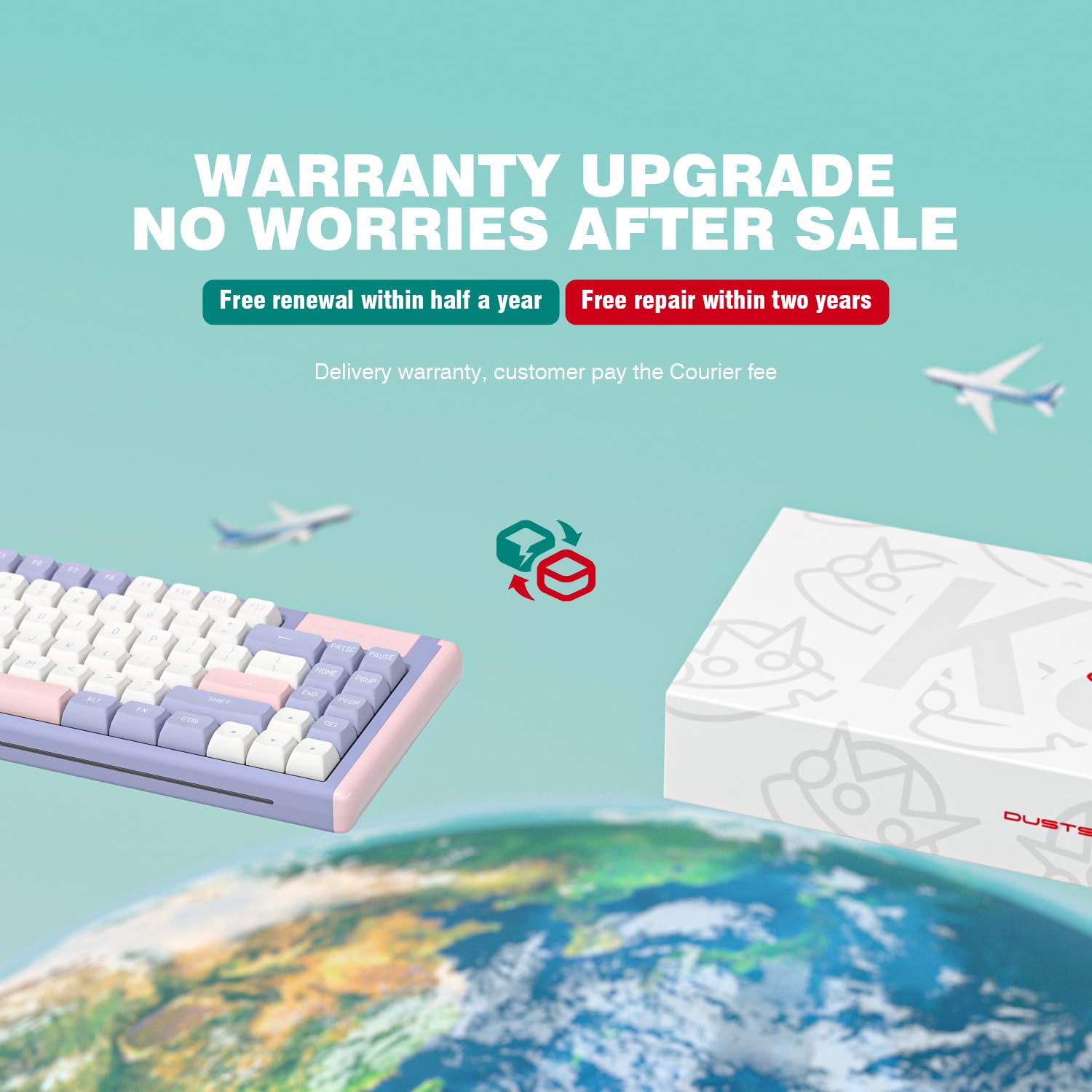 DUSTSILVER Wireless Mechanical Gaming Keyboard RGB Backlit Linear Black Switch 1000Hz Faster Throughput BT 5.0/2.4G/USB 3 Connections 84 Keys Hot-swappable Macro Keyboard with Detachable USB Cable