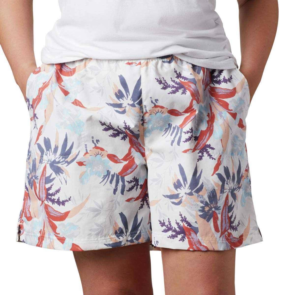 Columbia Women's Standard Sandy River II Short, New Moon Magnolia Print, X-Large x 5" Inseam