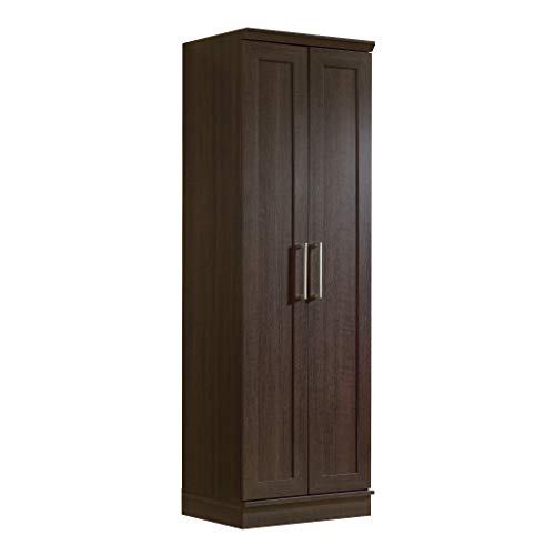 Sauder HomePlus Storage Cabinet, Dakota Oak Finish & 419496 Miscellaneous Storage Storage Cabinet, L: 29.375" x W: 16.125" x H: 71.125", Cinnamon Cherry Finish