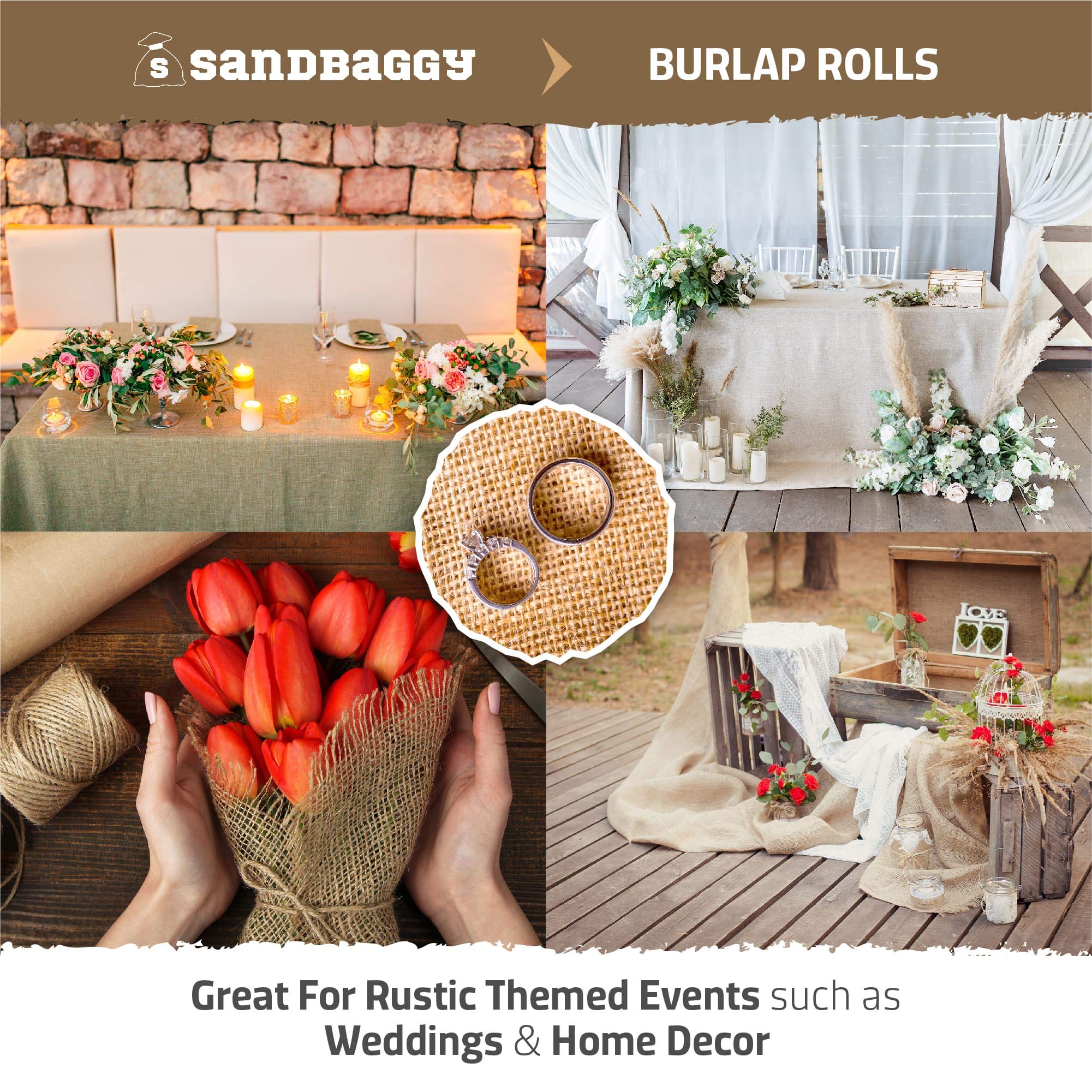 Sandbaggy Burlap Fabric Roll | 1 Roll - Extra Wide 72 inch Width by 300 ft Length | 30% Thicker Than Competition | Constructed from Industrial Grade Burlap Fiber | Home Decor & Weddings, Plant Covers