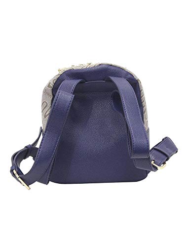 Love Moschino Women's Logo Print Blue Backpack Bag