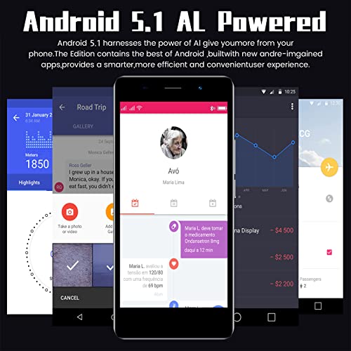 Smart Phone,12 Pro Android 5.1 Smartphone HD Full Screen Phone,Dual SIM Unlocked Smart Phone,2G RAM+8GB ROM,5.0 Inch Cellphones Mobile Phones, Gift for Friends Family (Black)