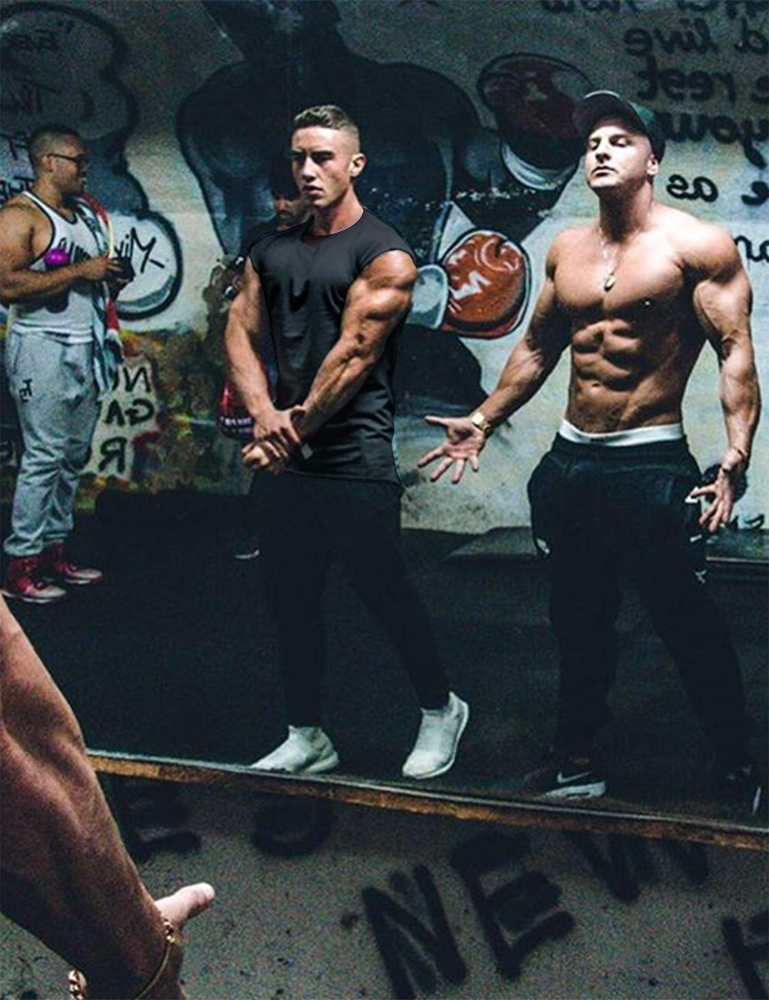 COOFANDY Men's 3 Pack Gym Workout T Shirt Short Sleeve Muscle Cut Bodybuilding Training Fitness Tee Tops