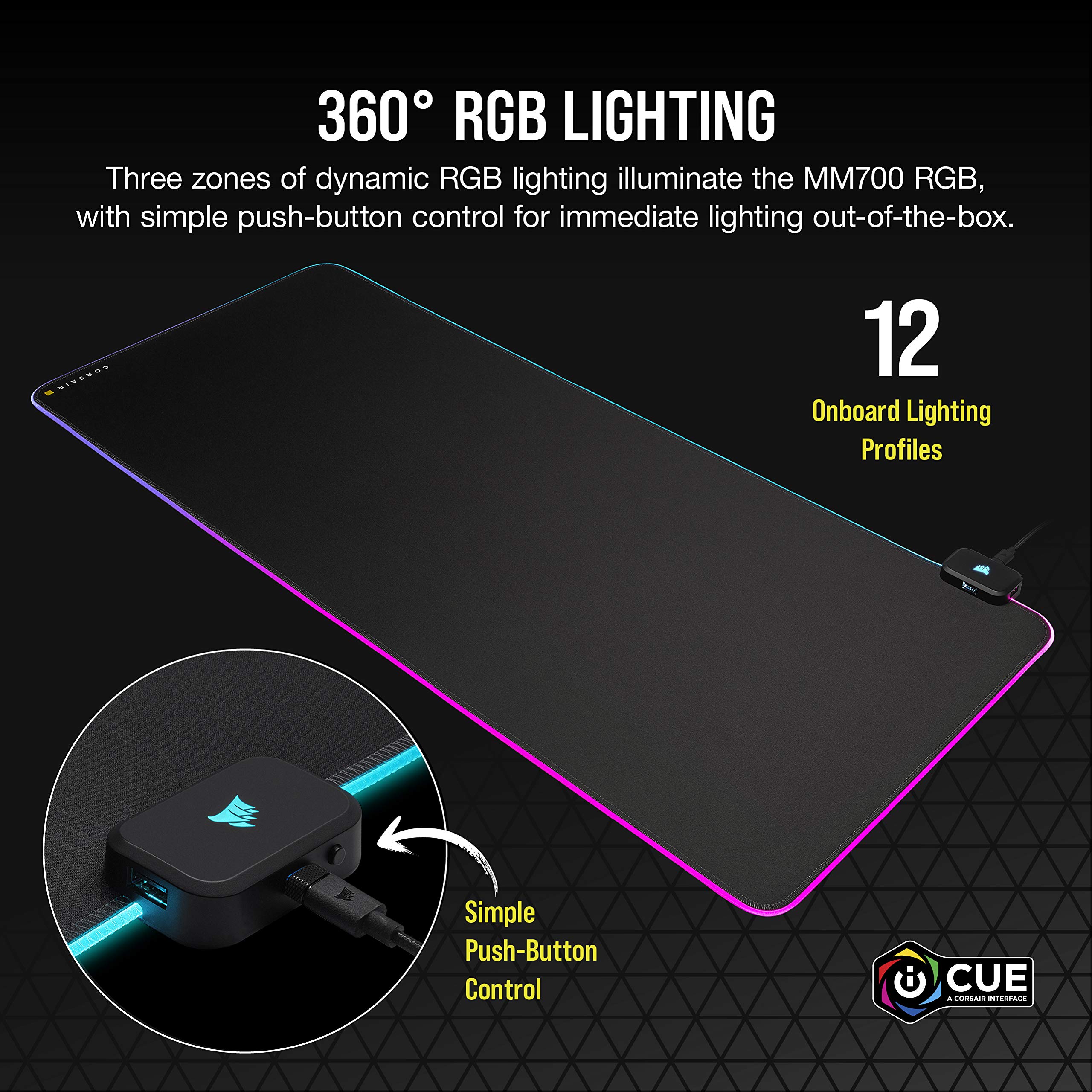 Corsair Virtuoso RGB Wireless XT High-Fidelity Gaming Headset with Bluetooth and Spatial Audio - Works with Mac, PC, PS5, PS4, Xbox Series X/S - Slate & MM700 RGB Extended Cloth Gaming Mouse Pad