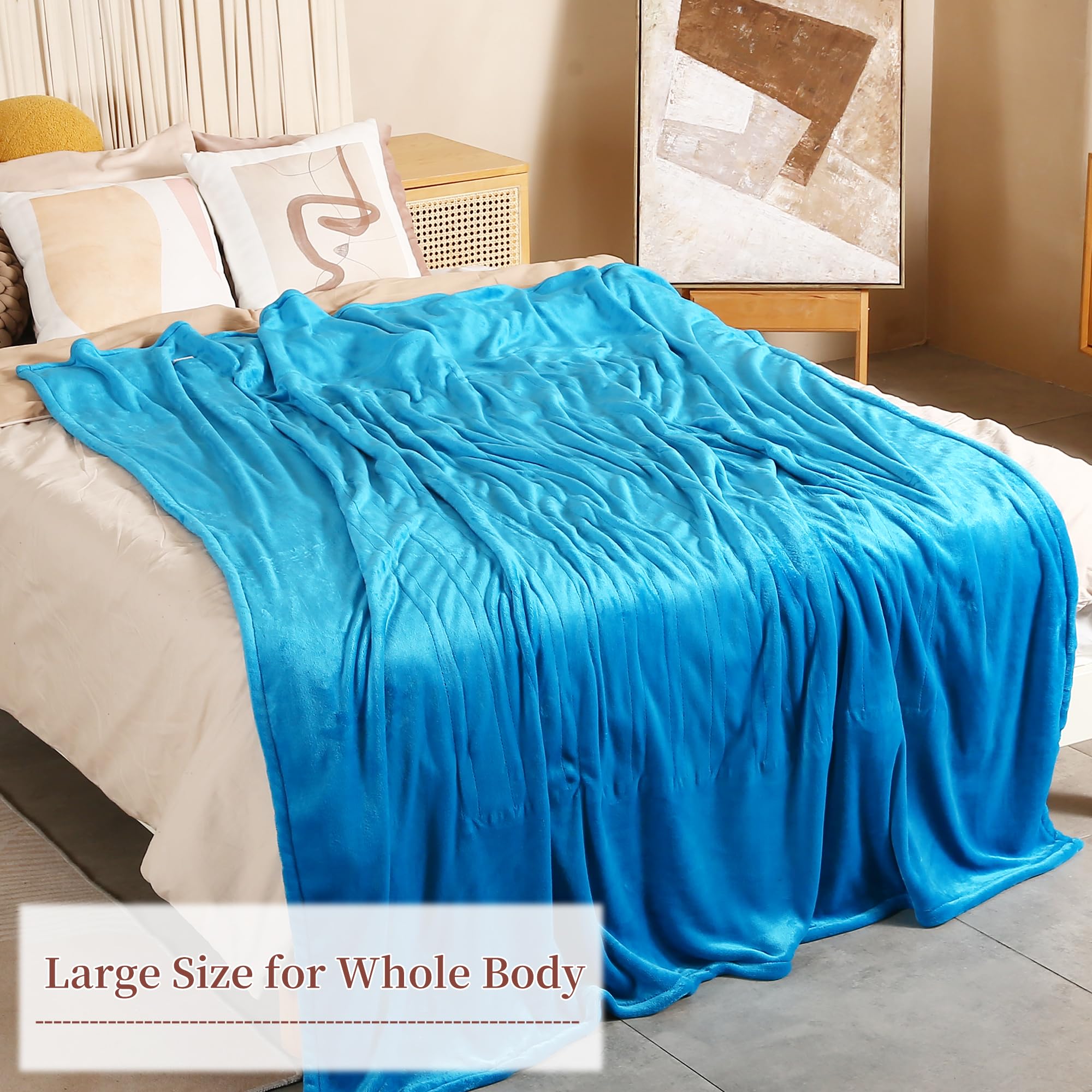COZYTY Heated Blanket Full Size, 72" x 84" Fast Heating Blanket with 6 Heating Levels & 1-10 Hours Auto Off for Home Office Use, Blue