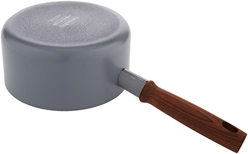 GreenPan Mayflower Pro Hard Anodized Healthy Ceramic Nonstick, 2QT Saucepan Pot with Lid, Vintage Wood Handle, PFAS-Free, Induction, Charcoal Gray