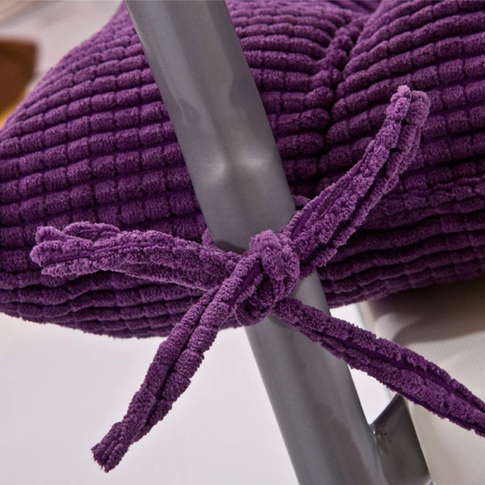 fublousRR5 Chair Cushion, 40x40cm Solid Color Square Soft Thicken Seat Pad Cushion Tie on Chair Home Decor Purple