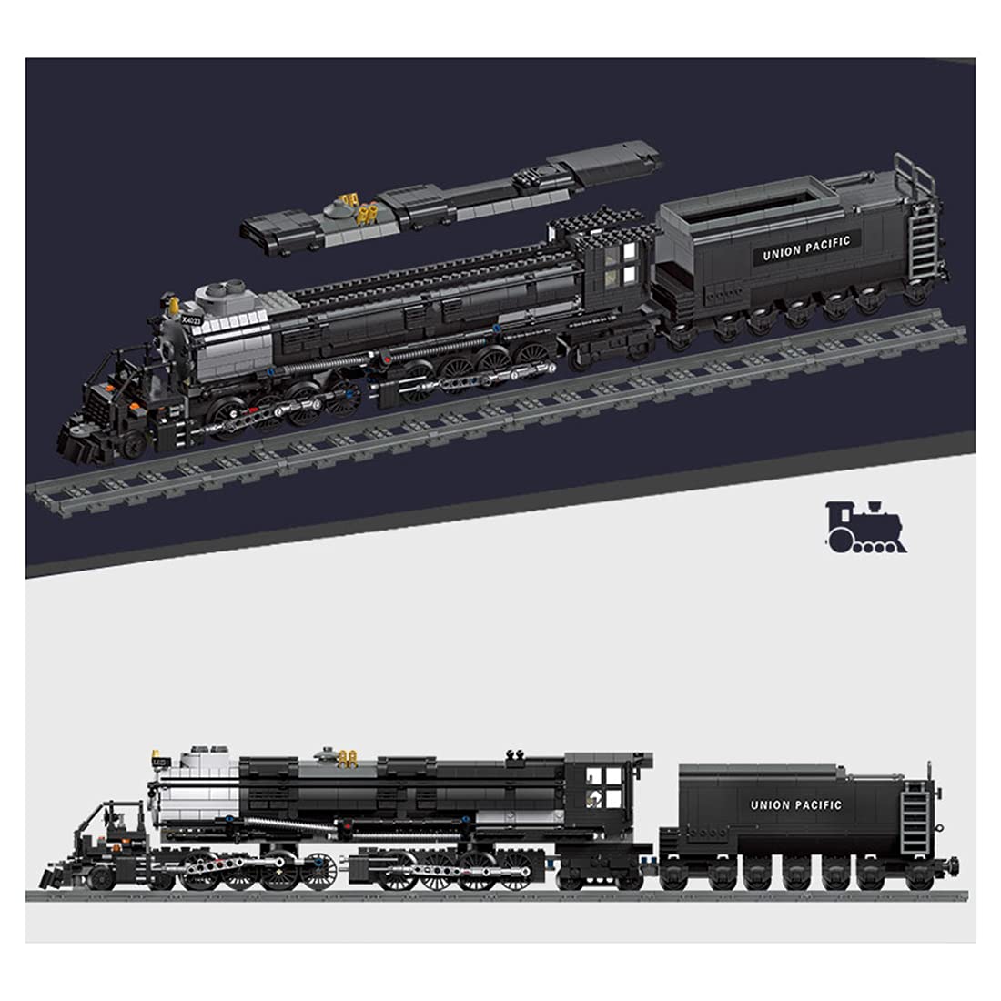 DWIU Technic Train Steam Locomotive Model, 1608+Pcs Train Building Blocks with Track,MOC Steam Train Building Model kit Kids, Adults Construction Toy Compatible with Lego Technic,R55514L5OJ17XBSQLWJS