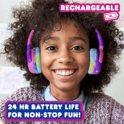 Kidz Bop Bluetooth Headphones for Kids | Hi-Def Microphone & Speakers | 94dB Volume Limiting | Wireless | Adjustable | School Use | Christmas 2022 Present | Gift 3 4 5 6 7 8+ Year Old Girls Boys