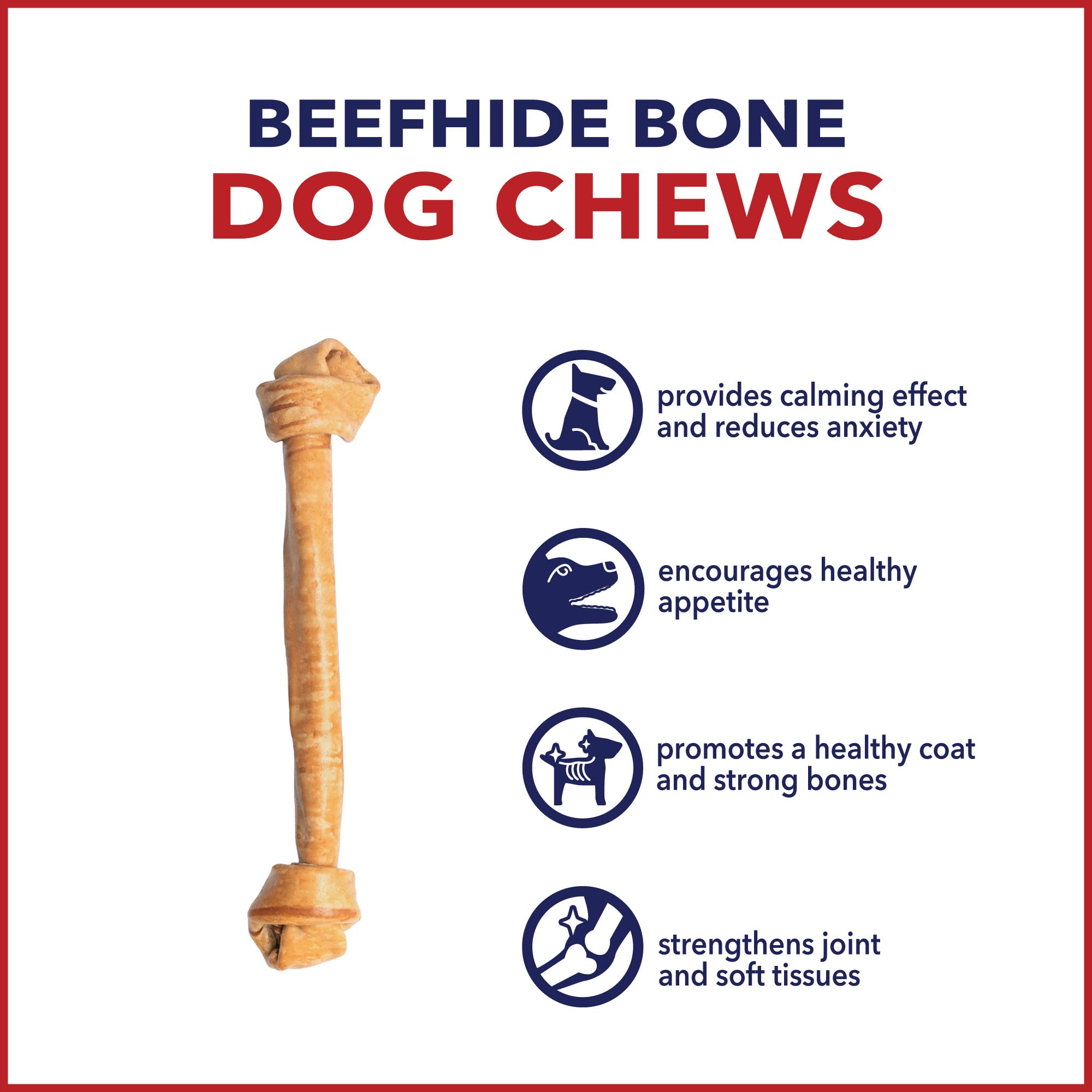 Pet Factory American Beefhide 21" Knotted Bone Dog Chew Treat - Chicken Flavor, 1 Count/1 Pack