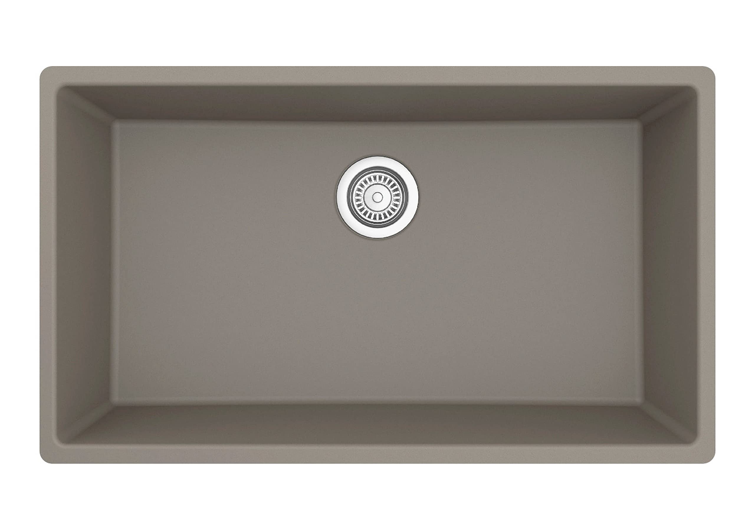Karran QU-812 Undermount 32.5 in. Large Single Bowl Quartz Kitchen Sink in Concrete