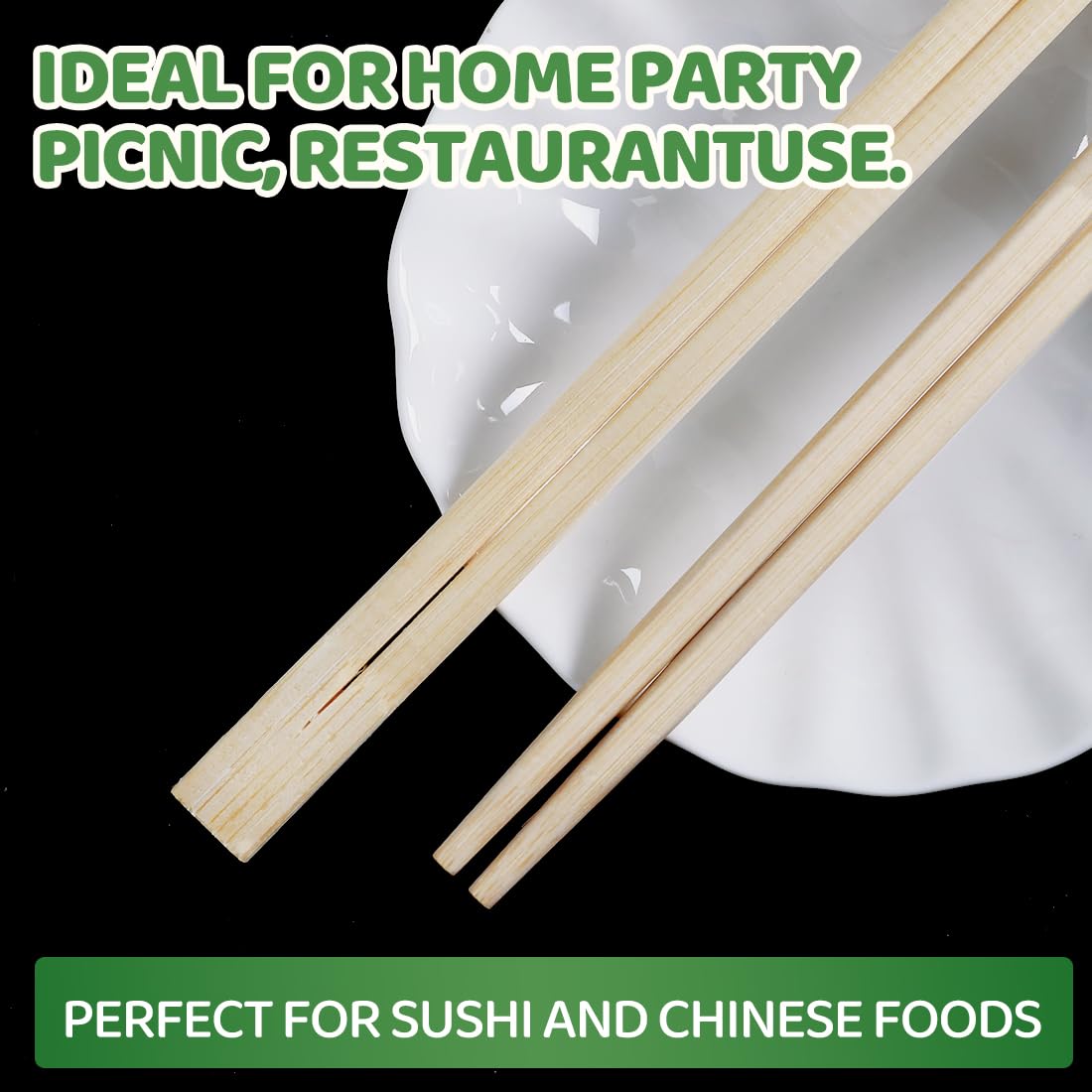 IOOLEEM Chopsticks Disposable, 100 sets 8inch, UV Treated Premium Disposable Chopsticks Individually Wrapped, Chinese Chopsticks, Wooden Chopsticks Best for Sushi & Dishes.