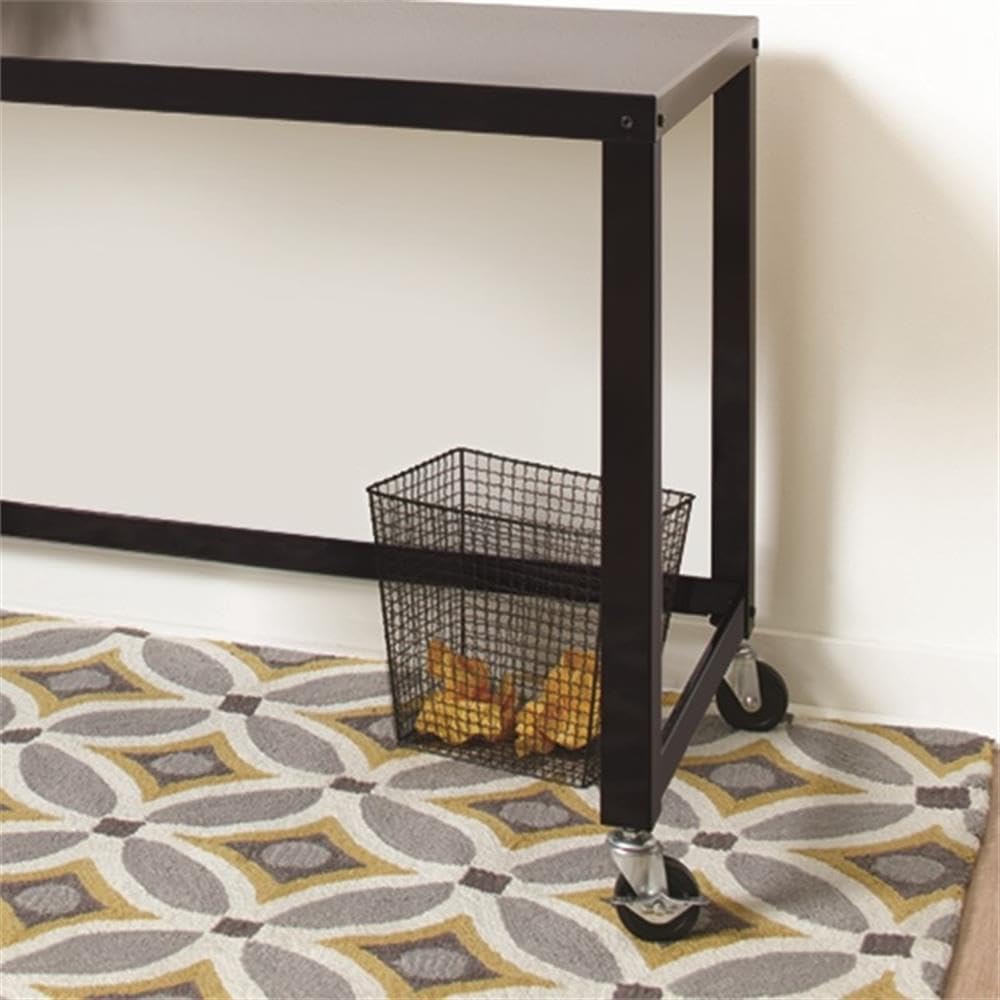 Scranton & Co 48" Modern Metal 2 Casters Office Mobile Desk in Black