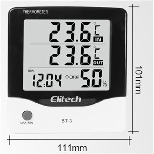 LNYHLXS Indoor Temperature and Humidity Meter Home Hygrometer Alarm Clock Chimes The Whole Time