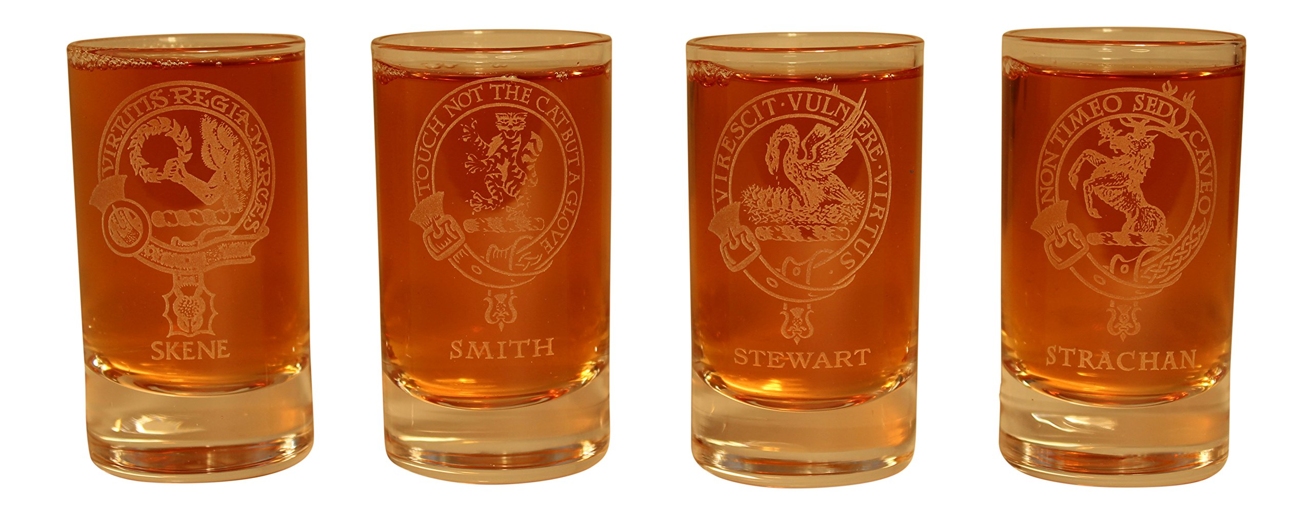 Collins Glencairn Clan Crest Crystal Dram Tot Glass - Skene Smith Stewart Strachan