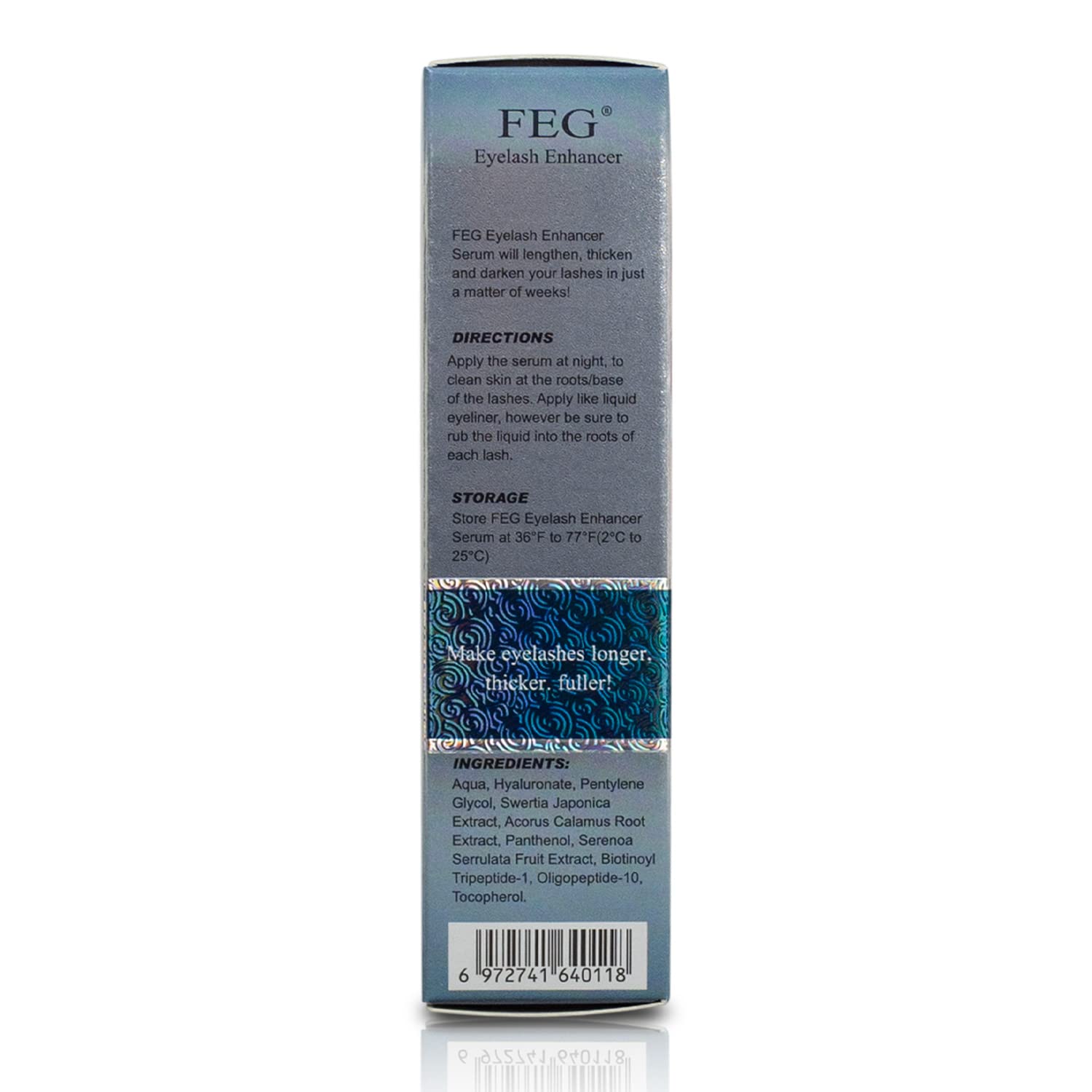 FEG Eyelash Rapid Eye Lash Growth Serum | For Lash and Brow | Creates Longer & Darker Eyelashes | Eyelash Enhancing Serum to Help Lengthen, Thicken and Darken Your Eyelashes | Single Pack