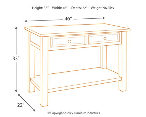 Signature Design by Ashley Tyler Creek Modern Farmhouse Sofa Table, Brown & Black
