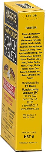 Harris Famous Roach & Silverfish Killer Tablets (6oz), Treats a Minimum of 12 Rooms, 145+ Tablets Included - 3 Packs Included