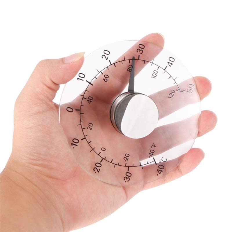 LNYHLXS Thermometer Temperature Transparent Clear Outdoor Window Thermometer Clock Weather Tool