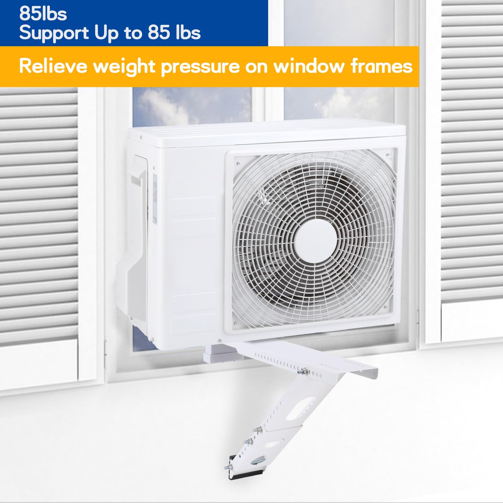 GNILLKO Window Air Conditioner Support Bracket, Support Up to 165 lbs, Universal for 12,000 to 24,000 BTU AC Units, Window AC Bracket Light Duty
