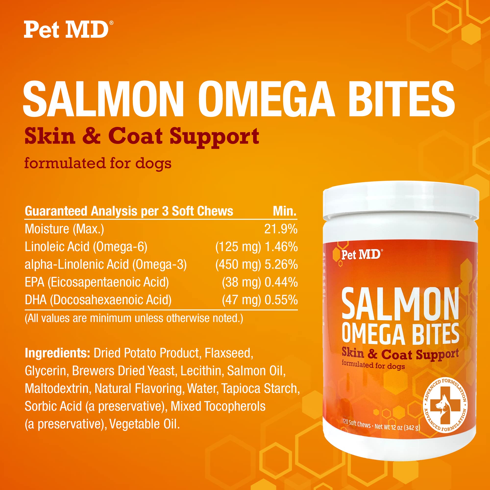 Pet MD Salmon Oil Omega 3 + Advanced Hip & Joint