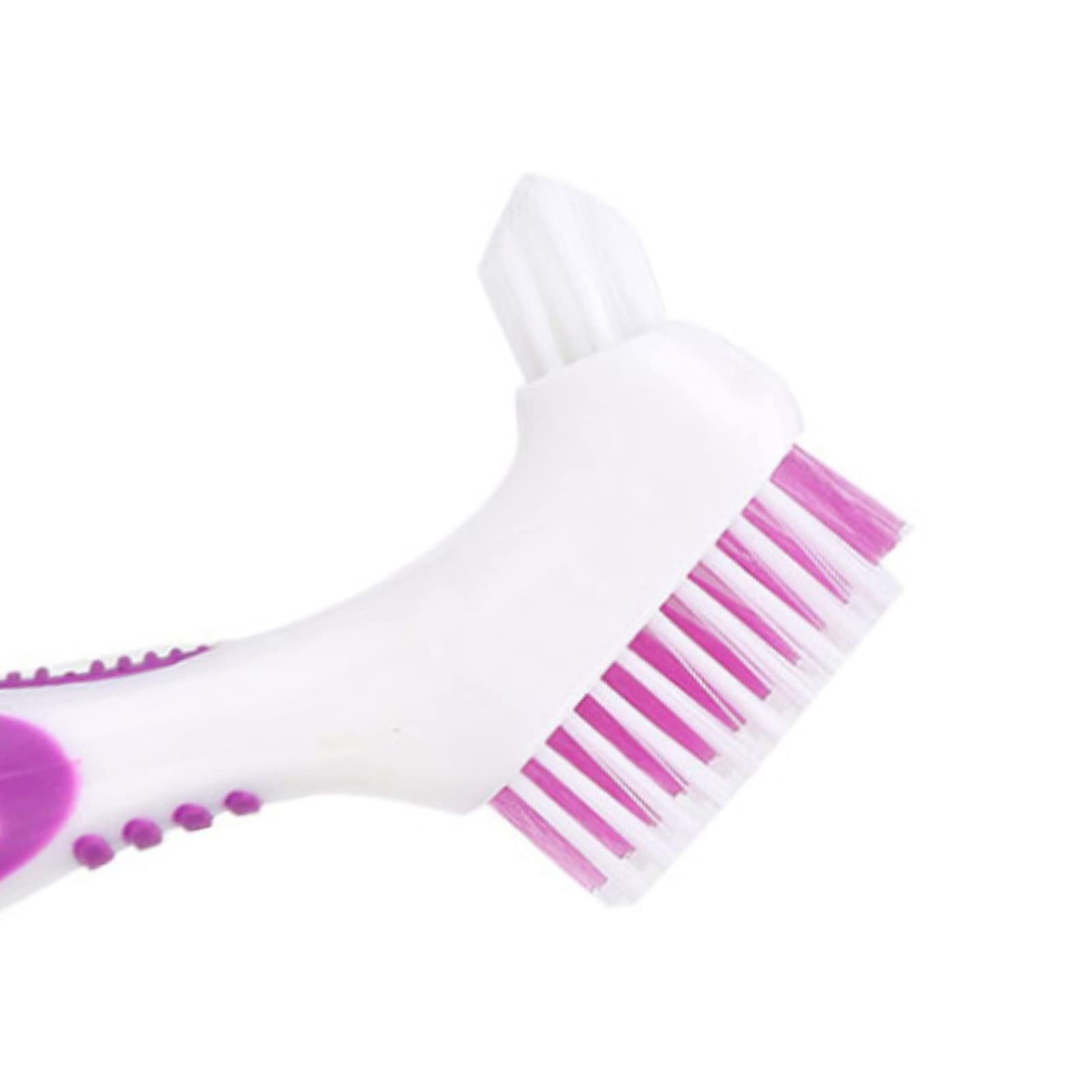 Cryfokt 2 Pack Denture Cleaning Brush Set, Hard Hygiene Denture Cleaner Set for Denture Care, Dual Headed Hard Bristle Toothbrush, ulti Layered Bristles Portable Denture Double Sided Brush