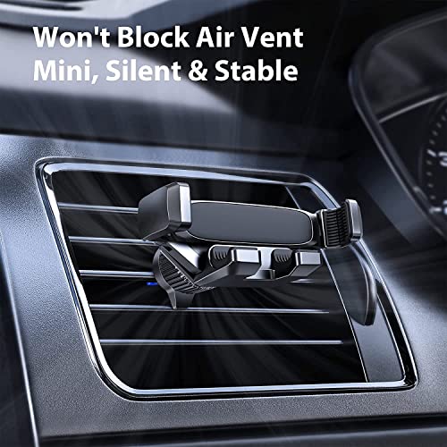 Phone Mount for Car Phone Holder [Upgraded Metal Hook Clip] Gravity Phone Holder Car Mount for iPhone Air Vent Clip Auto Lock Car Cell Phone Holder Mount Cradle in Vehicle Fit for Smartphone