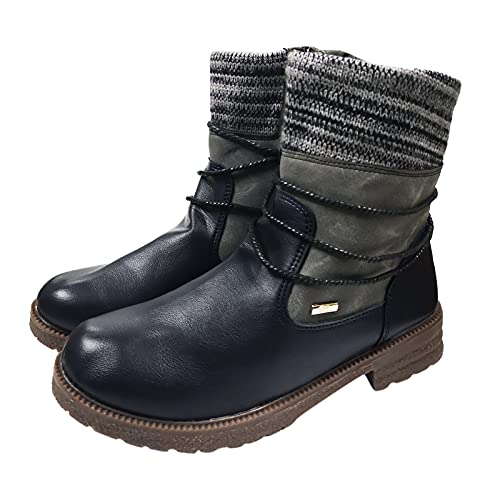 FASDNENDYS Ankle Boots The Boots Ancients Leather Women's Fahsion to Shoes Short Women's Boots for Horses Black