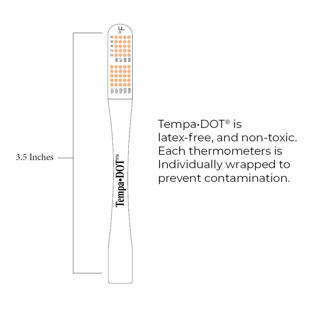 TempaDOT 100 Pack - Fahrenheit β Single-Use Clinical Thermometers for Oral or Axillary Use β Highest Accuracy & Prevention of Patient Cross-Contamination