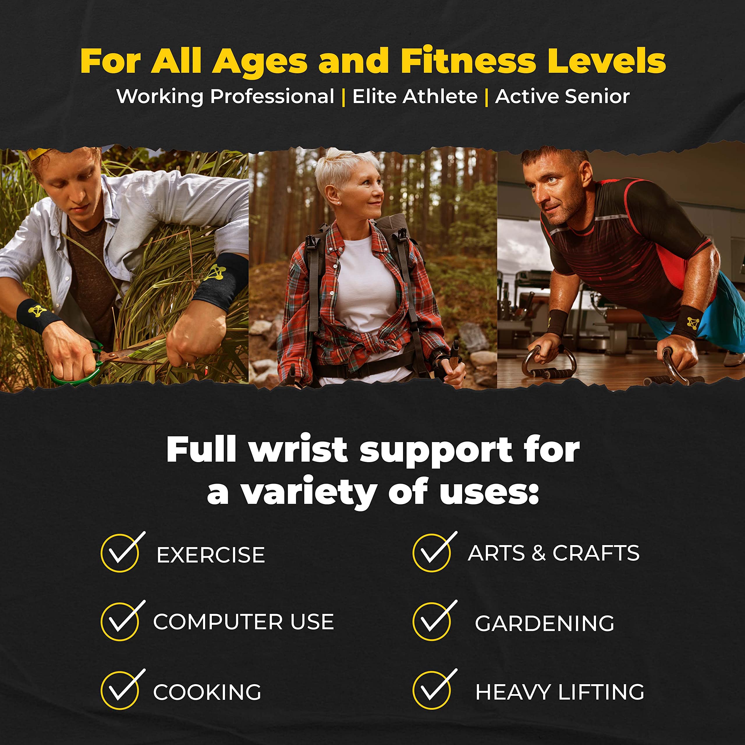CopperJoint Compression Wrist Support – Copper Infused Bands Support Improved Circulation, Recovery, Help Relieve Stiff & Sore Muscles - 1 Pair (Large)