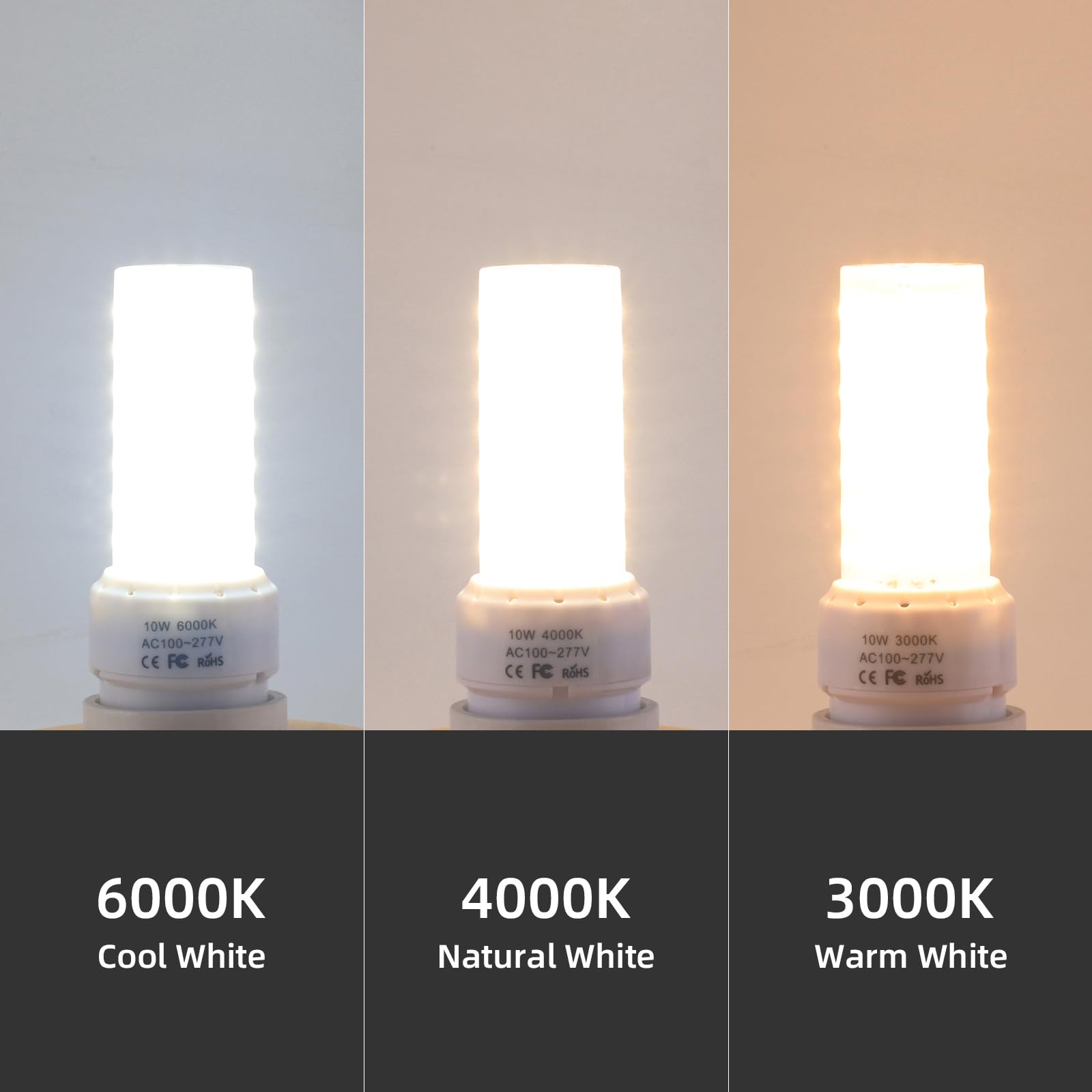Lidesheng GX23-2 Base LED Light Bulb Plug and Play,4000K Neutral White 1400Lm 2Pin LED PL Bulb, 13W 18W CFL Equivalent, Ballast Compatible (Neutral White, 10W 2pcs)