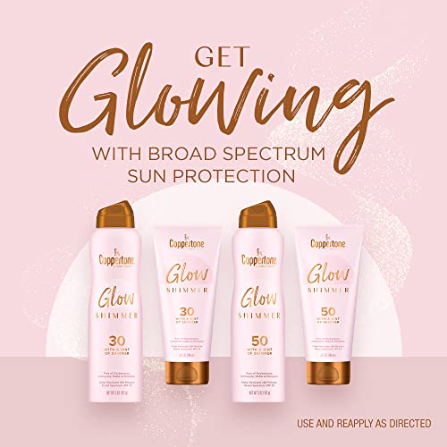 Coppertone Glow Hydrating Sunscreen Lotion with Illuminating Shimmer Minerals and Broad Spectrum SPF 30 Sunscreen, Water-resistant, Fast-drying, 5 oz