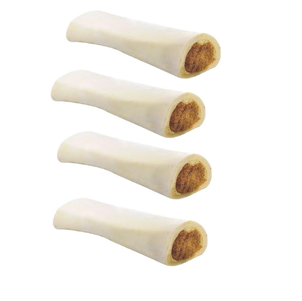 MPP Stuffed Peanut Butter 6 Inch Shin Dog Bones Refillable Nutritious Dental Chew (2 Bones)