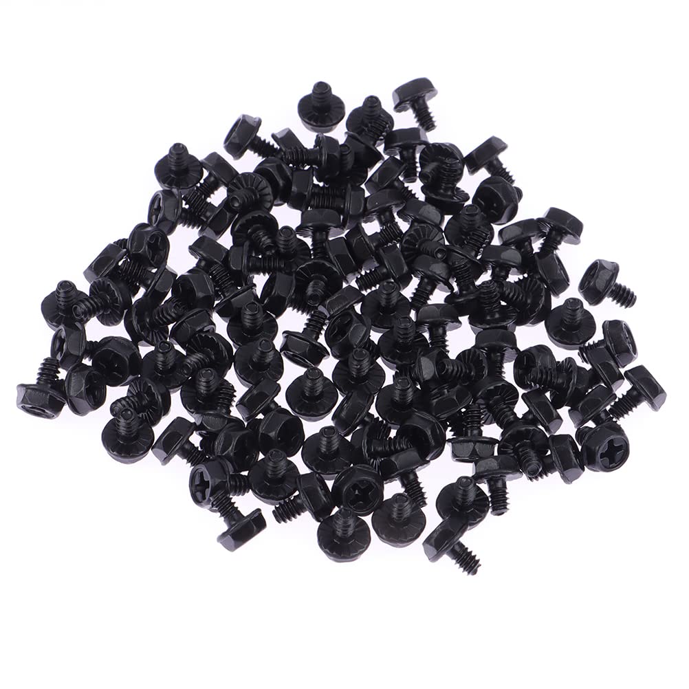 kekafu 100Pcs Toothed Hex Computer PC Case Hard Drive Motherboard Mounting Screws for Motherboard PC Case CD-ROM Hard Disk