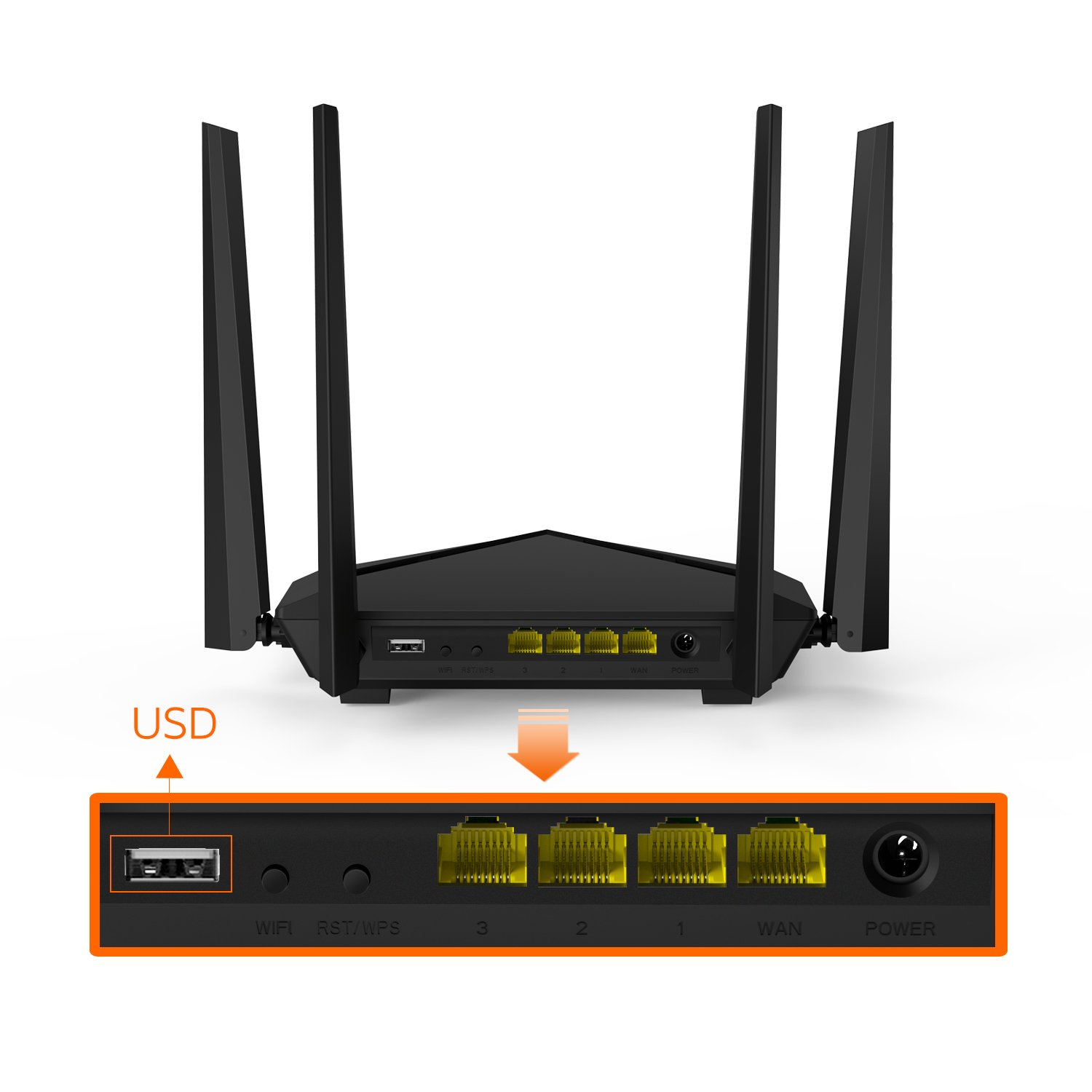 Tenda AC1200 Dual Band Smart WiFi Router, Gigabit Ethernet(AC10U)