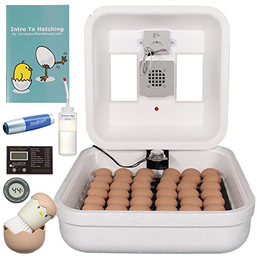 HovaBator 2370 Egg Incubator Deluxe Combo Kit, Electronic Thermostat, Circulating Air Fan, Automatic Egg Turner, Hygrometer for Humidity Measurement, Quail - Goose Hatching Eggs, Poultry