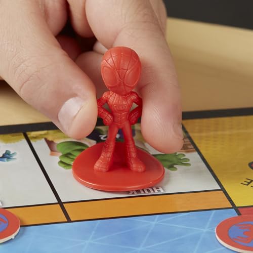 Hasbro Gaming Monopoly Junior: Marvel Spidey and His Amazing Friends Edition Board Game for Kids Ages 5+,with Artwork from The Animated Series,Kids Board Games