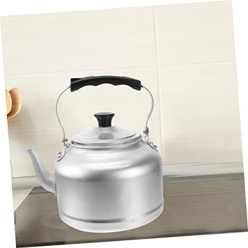 Kettle Metal Coffee Pot Metal Water Jug Metal Teapot Coffee Kettle Convenient Water Kettle Silver Household Coal Stove Tea Kettle teapot (Color : Silver, Size : 18X18X12CM)