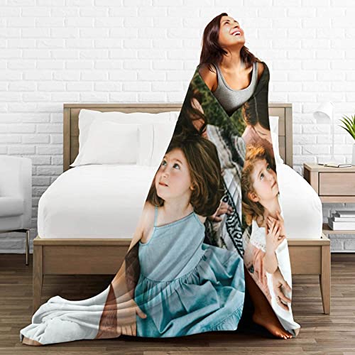Lacabin Custom Blanket with Picture Personalized Blankets and Throws Customized Blankets with Photos Customizable Gifts for Couples Christmas Birthday Wedding Anniversary, 1Photo 80"x60"