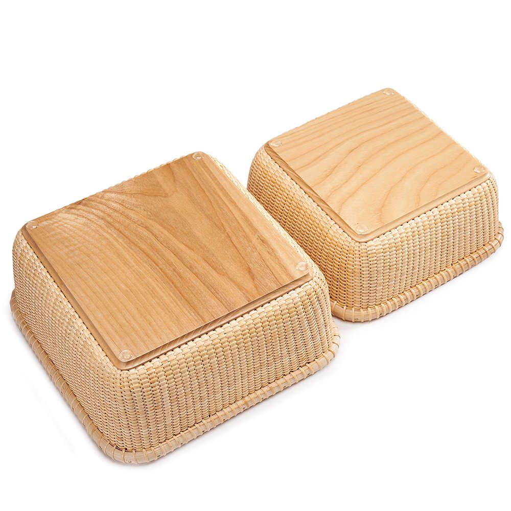 Teng Tian Nantucket Square Rattan Basket, Multi-Purpose Storage, Neutral Color, 11" x 11"