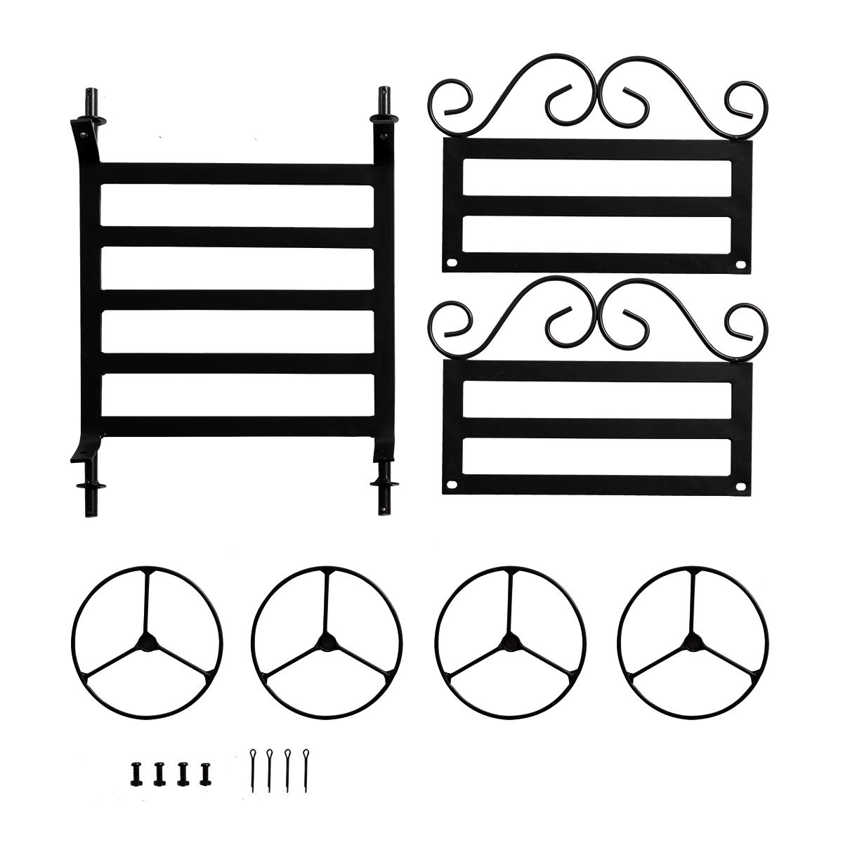 DOEWORKS Fireplace Log Rack Decorative Wheels Fire Wood Carriers Heavy Duty Firewood Holder Stand for Indoor/Outdoor Fire Place