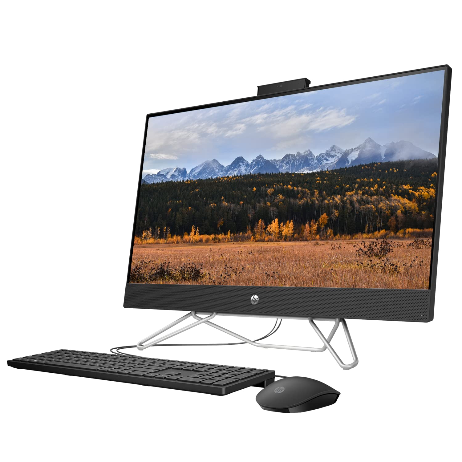 HP 27 All-in-One Desktop, 27" FHD Screen, AMD Ryzen 5 5625U Processor, 16GB DDR4 RAM, 1TB PCIe SSD, Pop-up Webcam, RJ45, HDMI, Wi-Fi 6, Wired KB & Mouse, Windows 11 Home, Black