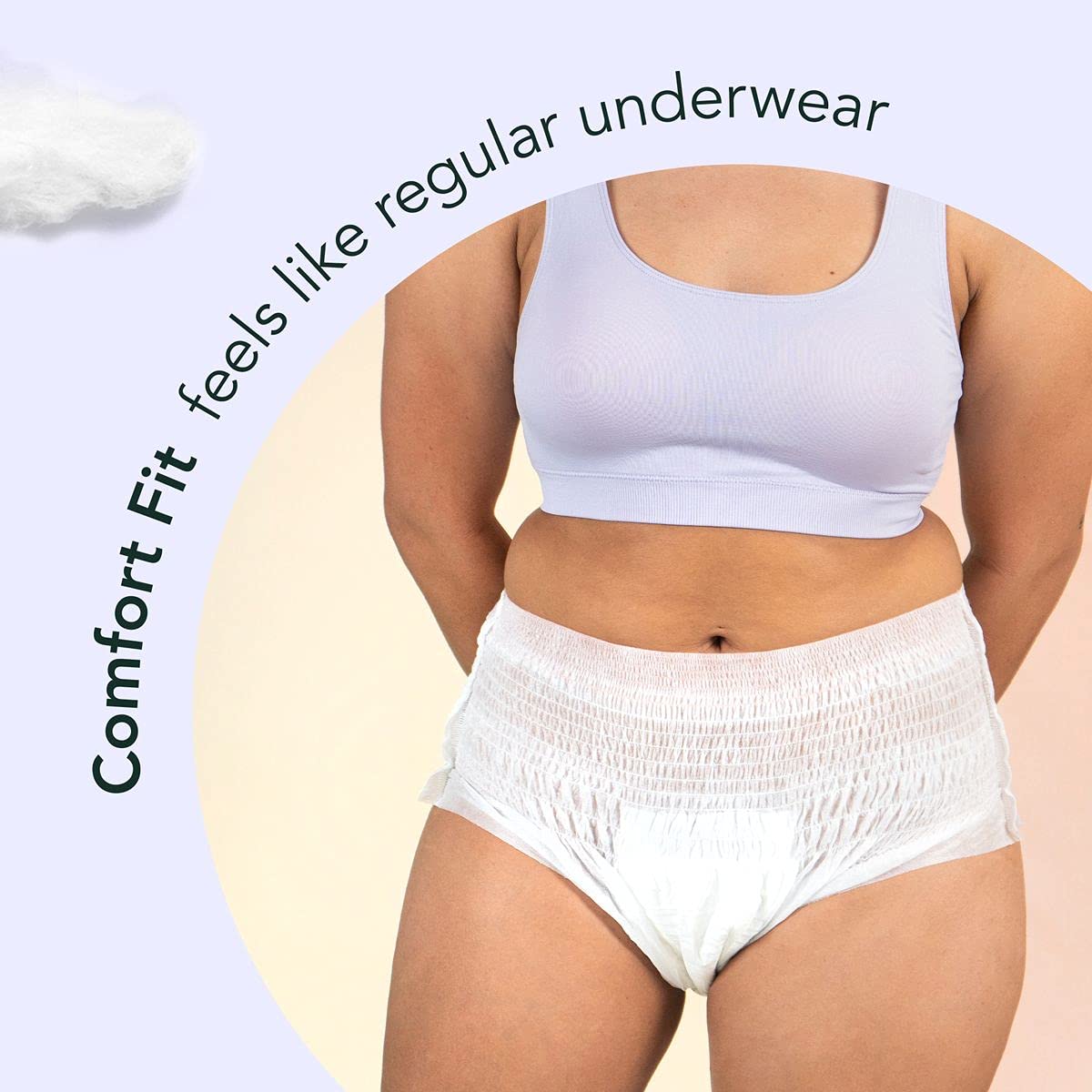 Rael Disposable Underwear for Women, Organic Cotton Cover - Incontinence Pads, Postpartum Essentials, Disposable Underwear, Unscented, Maximum Coverage (Size L-XL, 8 Count)