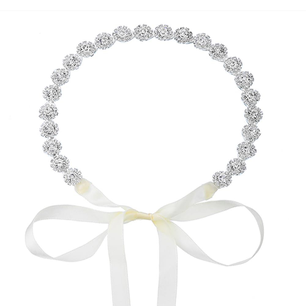 Crystal Wedding Headband Bridal Headpiece Hair Jewelry for Brides and Bridesmaids Silver