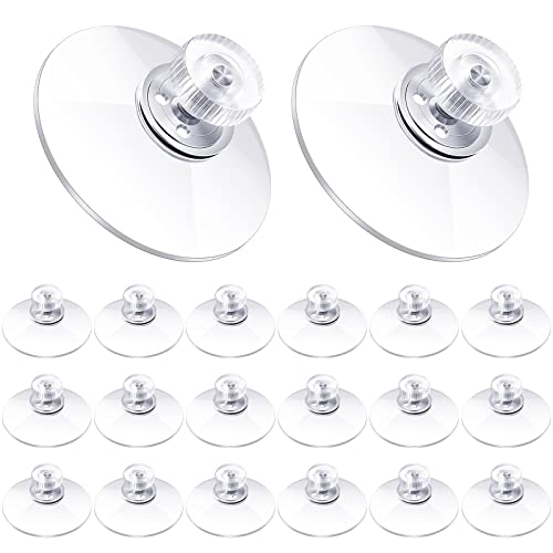 Suction Cup Plastic Suction Pads 40 mm Clear PVC Sucker Pads Strong Adhesive Suction Holder with Screw Nut for Car Shade Cloth Glass Bathroom Wall Door Glass Window (20 Pcs)