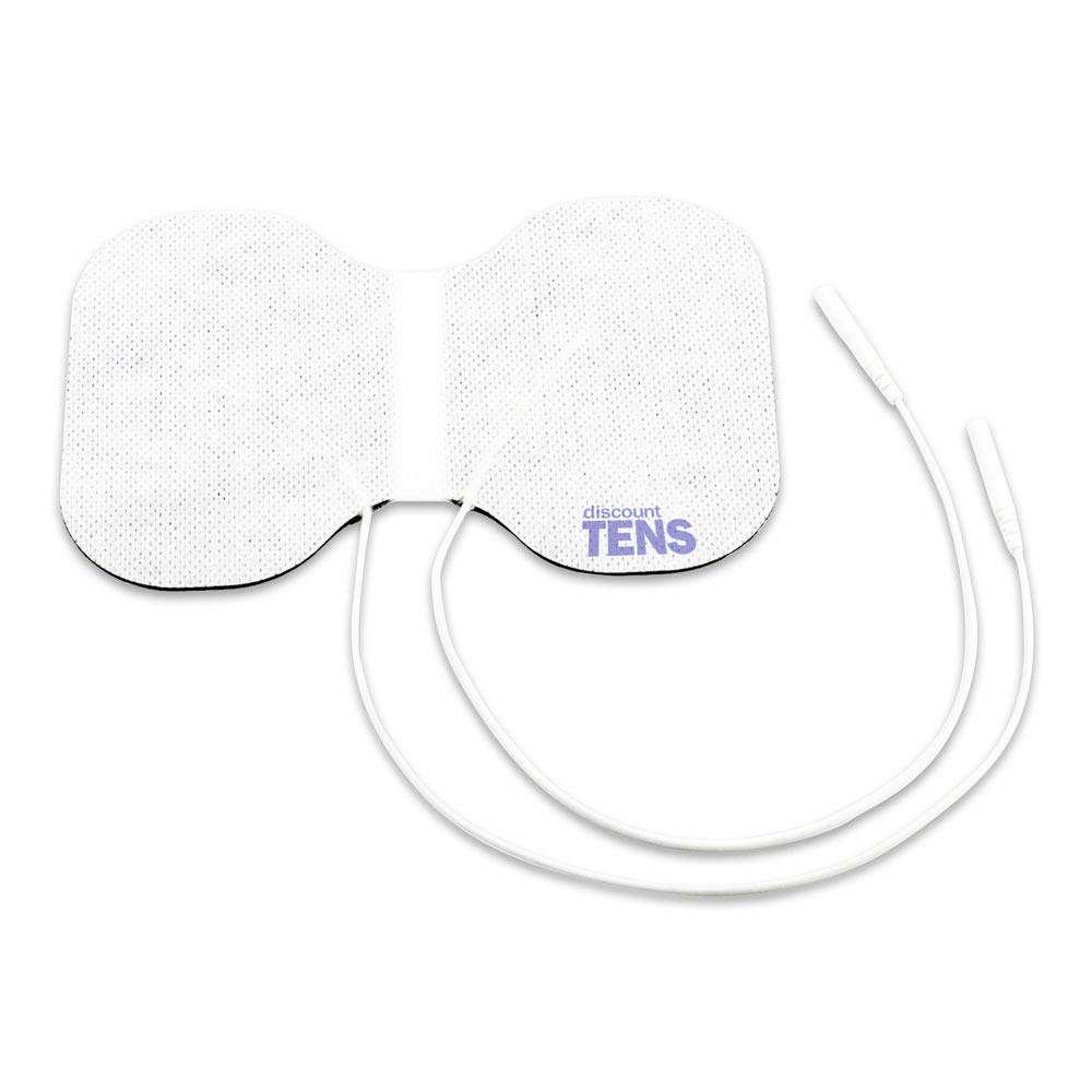 TENS Electrodes, 2 Premium Quality 4 inch x 6 inch Hourglass Self Adhesive Electrodes for TENS Units, Wired Butterfly TENS Unit Electrodes, Discount TENS Brand