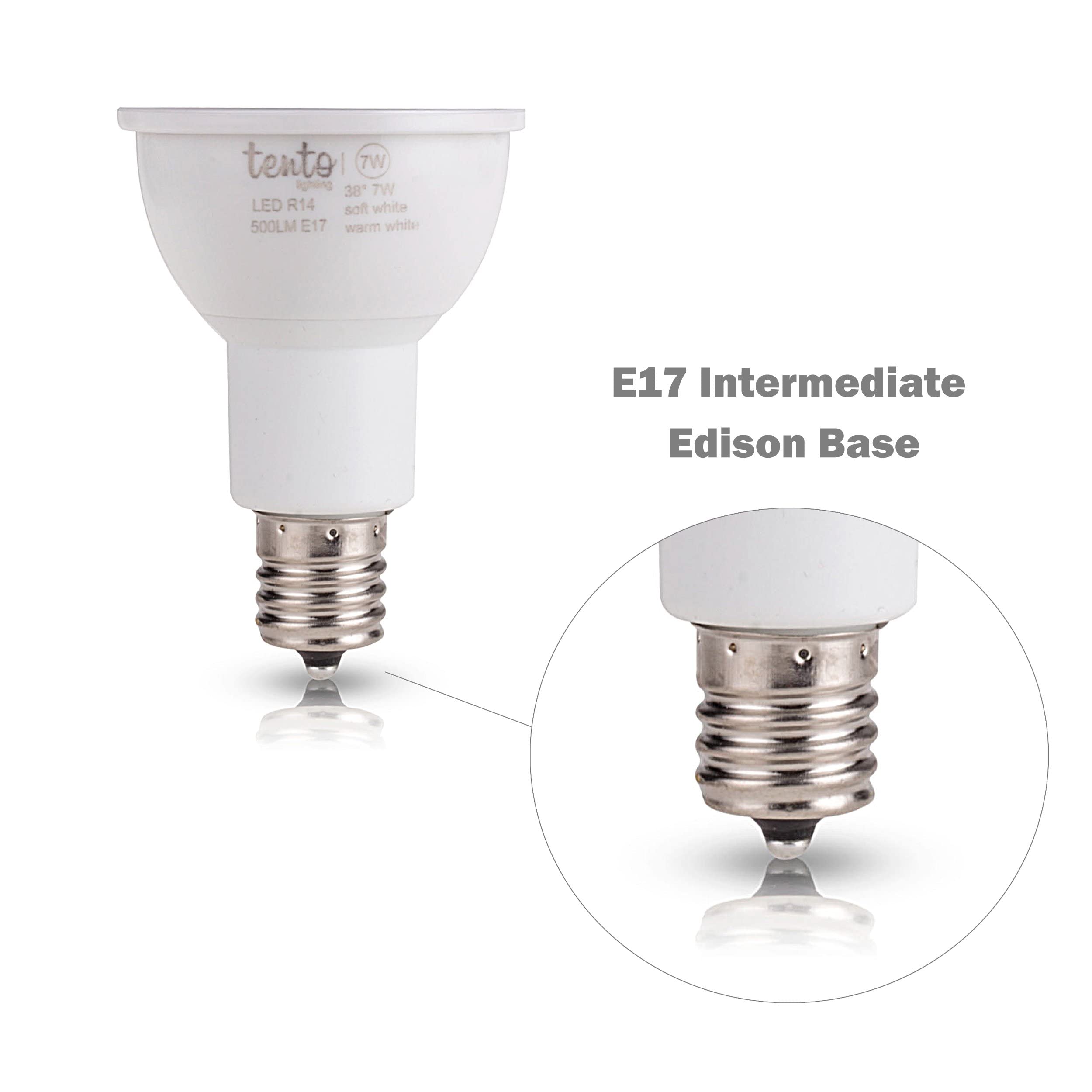 tento Lighting E17 R14 LED Reflector 40w Halogen Replacement Intermediate Base Spotlight (White)