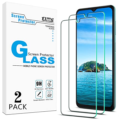 KATIN [2-Pack] Screen Protector for Samsung Galaxy A13 5G Tempered Glass, Anti Scratch, Bubble Free, 9H Hardness, Case Friendly